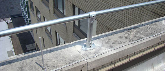 Rooftop Parapet Safety Railing- Flexible Lifeline Systems